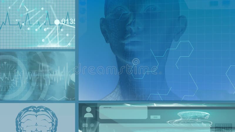 Animation of Screens with Technology and Data Processing Stock Footage ...