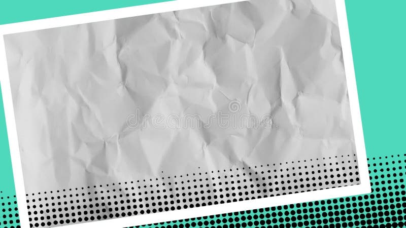 Animation of Scrunched White Paper Texture Moving in Frame on Blue ...