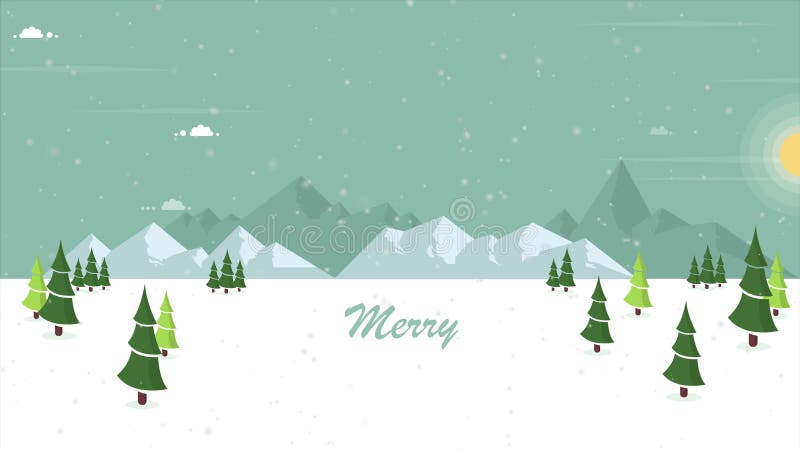 Animation of Secenery Snow on the Hill Stock Illustration ...