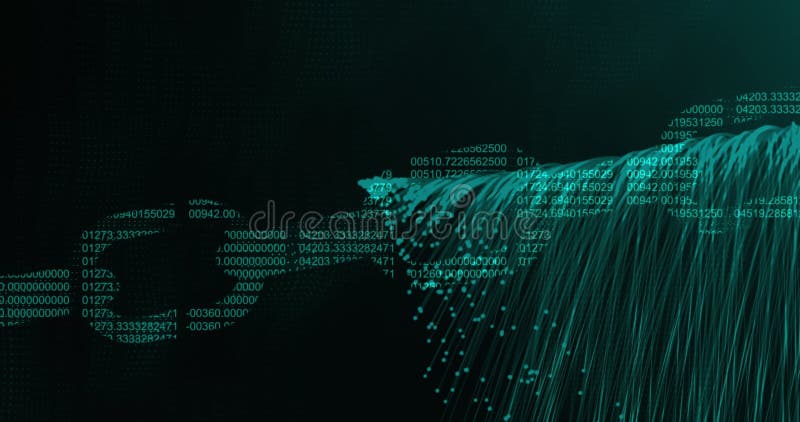 Animation of Security Chain Icon and Light Trails Falling Against Black ... Animation of Security Chain Icon and Light Trails Falling Against Black ...