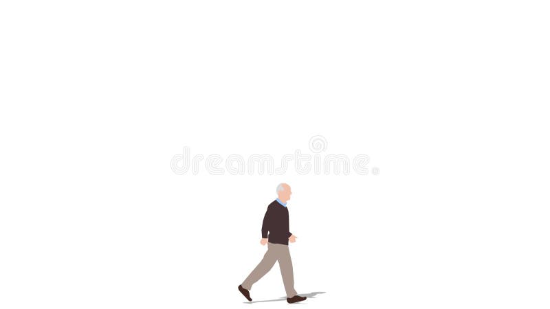 Animation of Senior Person Walking through from Left To Right. Loop ...