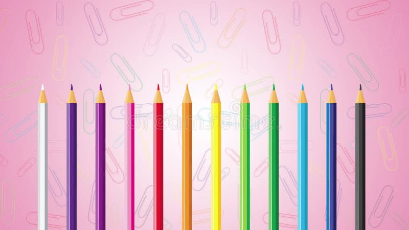 Animation with Set of Colored Pencils for School Stock Footage - Video ...