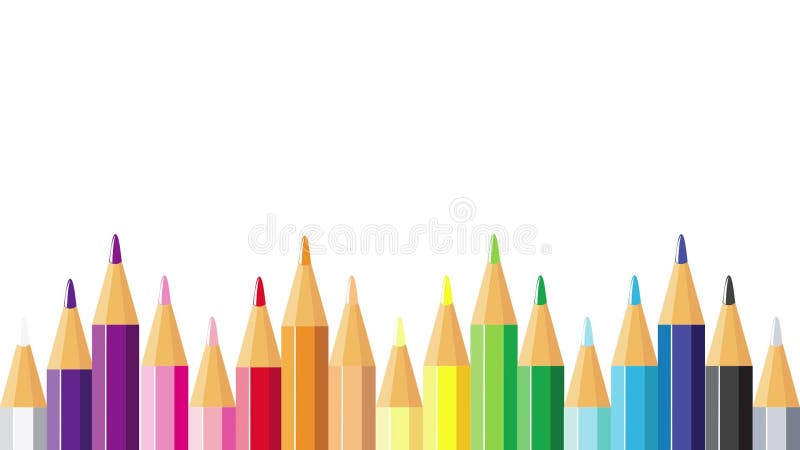 Animation with Set of Colored Pencils for School Stock Footage - Video ...