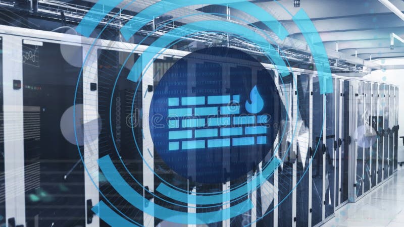 Animation of Firewall Over Numbers and Eye in Negative Stock Video ...