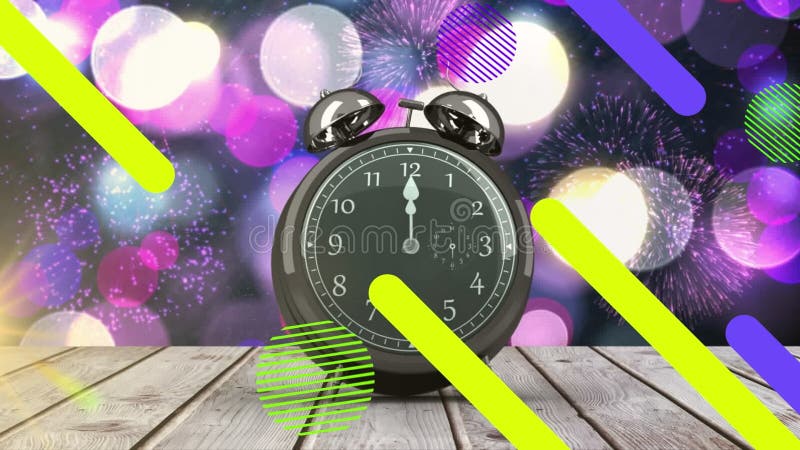 Animation of Shapes Moving Over Clock Stock Video - Video of clock ...