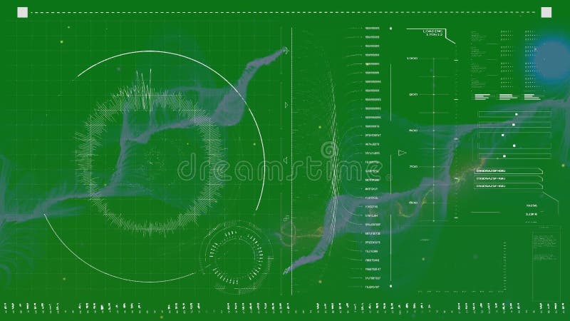 Animation of Shapes Over Data Processing on Green Background Stock ...