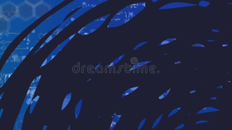 Animation of Shapes Over Mathematical Equations on Blue Background ...