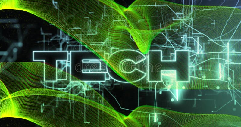 Animation of Shapes Over Tech Text Stock Video - Video of tech ...