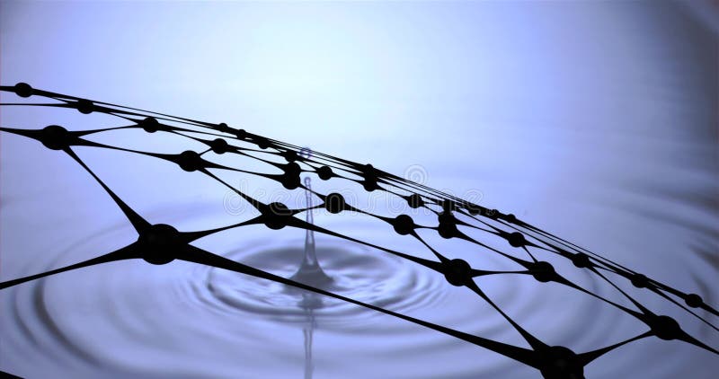 Animation of Water Drop with Numbers and 0-95 Percent Counting Over ...