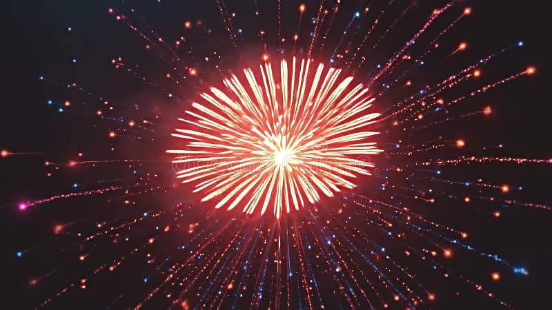 Animation of Shimmering Neon Firework Sparks Exploding Like Digital ...