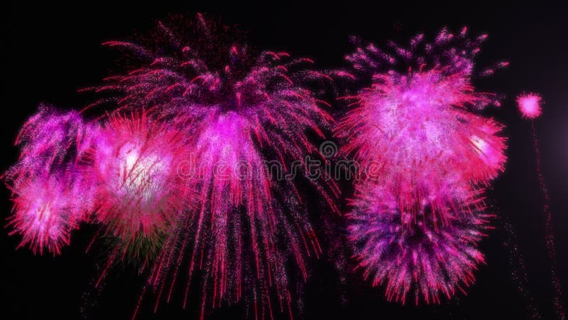 Animation of Shooting Star Over Colorful Fireworks Exploding Against ...
