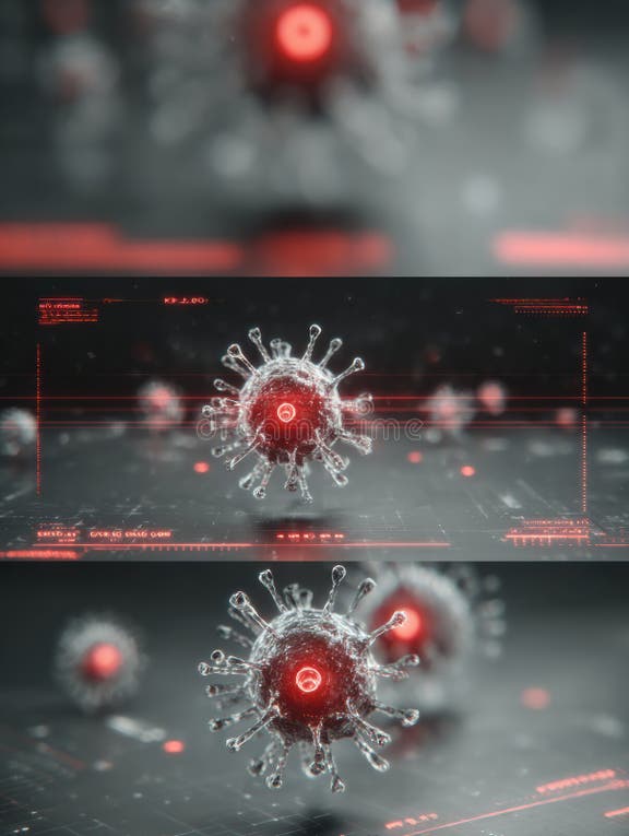 Digital Animation of Virus Multiplication with Red Alert Visualization ...