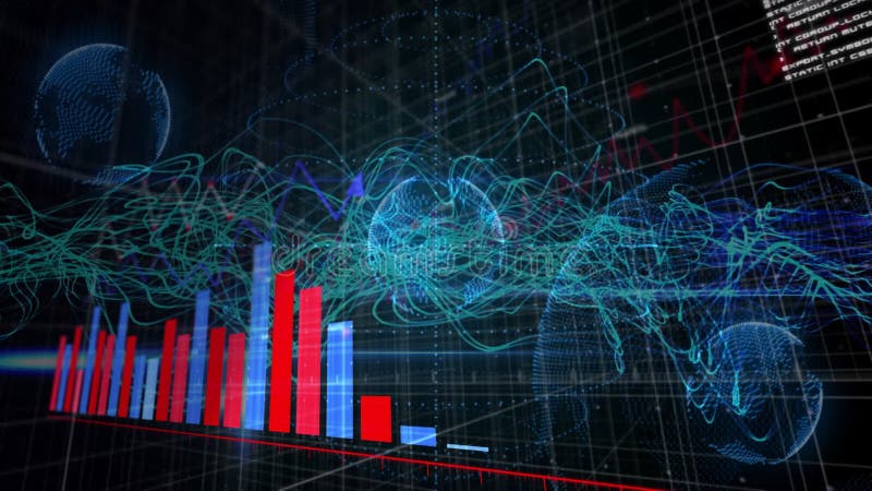 Animation Showing Bar Graphs and Digital Waveforms for Global Network ...