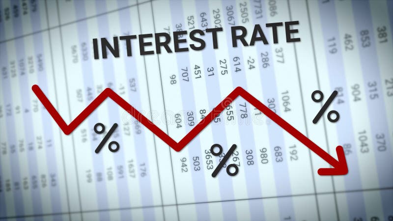 Animation Showing Interest Rate Cuts, Numbers on the Background Stock ...