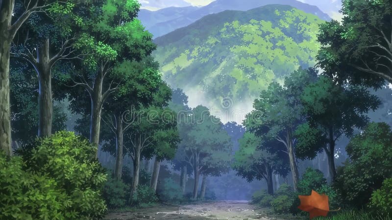 Falling Leaf Blowing in the Wind through a Forest Path Stock Video ...