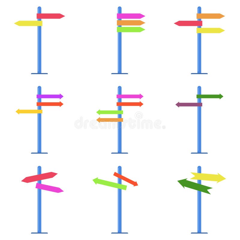 Animation signs-pointers stock illustration. Illustration of path ...