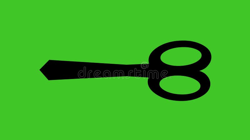 Animation of Scissor Tool Cutting and Moving on the Green Screen Stock ...