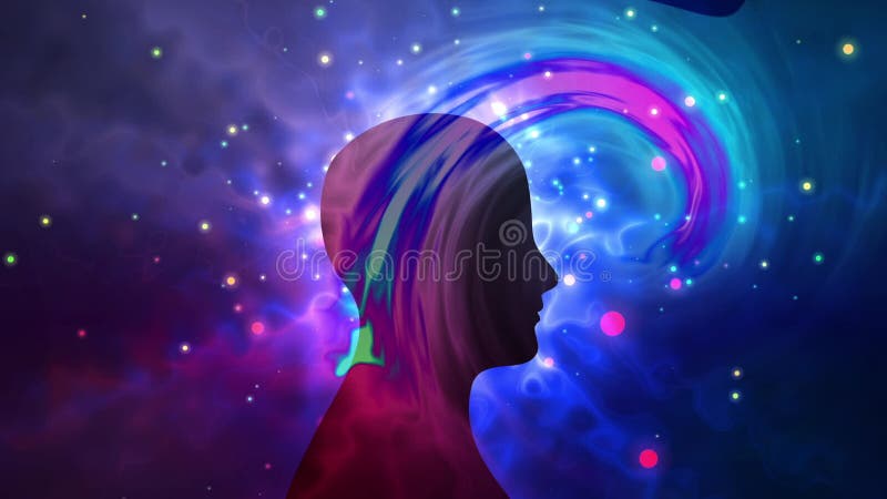 Silhouette of Human Head with Effect Particles Stock Video - Video of ...