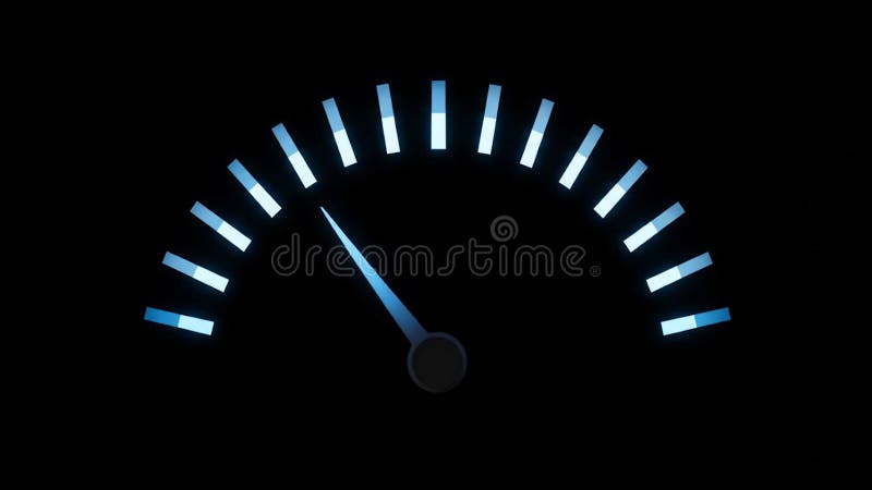 Animated Digital Gauge Meter Needle Moving on Glowing Blue Scale Black ...