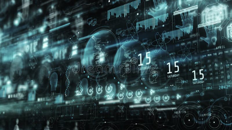 Animation Simulating the Movement of Digital Data. Stock Footage ...