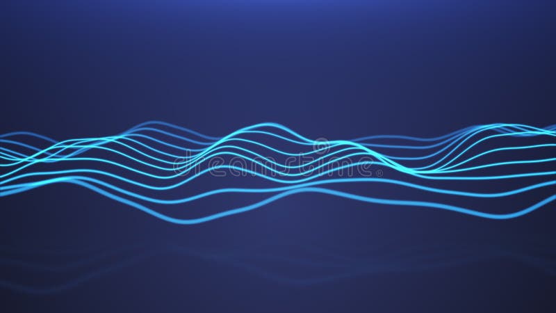 Animation of a Sine Wave on a Blue Background. Wavy Surface with ...