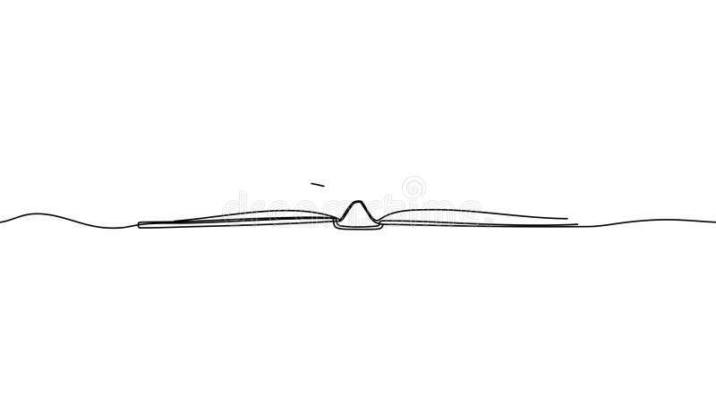Animation of a Single Line Drawing of a Book. Continuous Contour ...