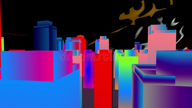 Animation Smart City, Connection To Technology 5g. 3D Rendering Stock ...