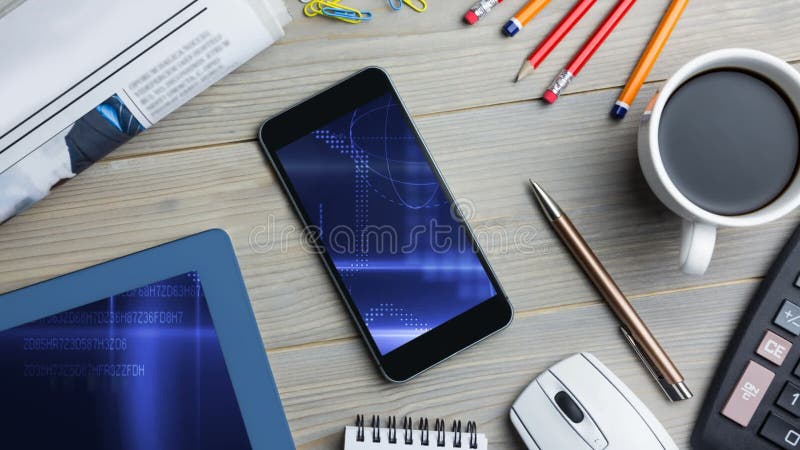 Animation of a Smartphone and a Tablet with Data Processing on the ...