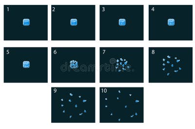 Animation Smashing Glass Cube Stock Vector - Illustration of disrupt ...