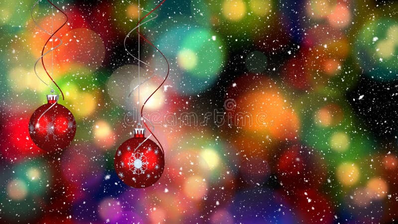 Animation of Snow Falling Over Christmas Baubles Stock Video - Video of ...