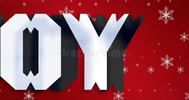 Animation of Snow Falling Over Joy Text Stock Video - Video of festive ...