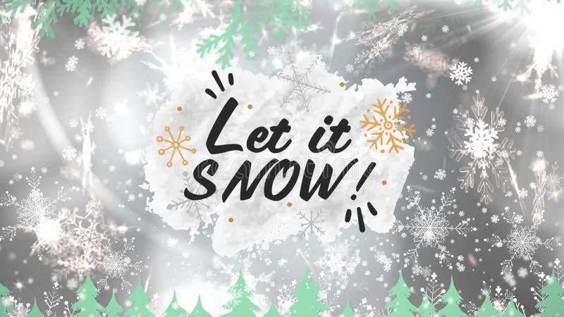 Animation of Snow Falling Over Let it Snow Text Stock Footage - Video ...