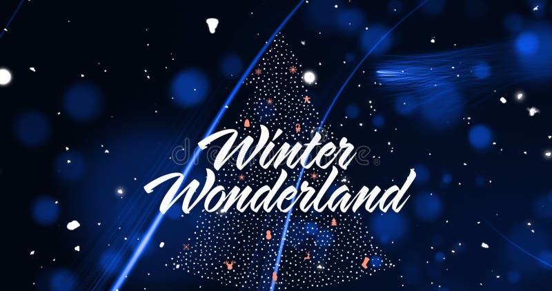 Animation of Snow Falling Over Winter Wonderland Text Stock Video ...
