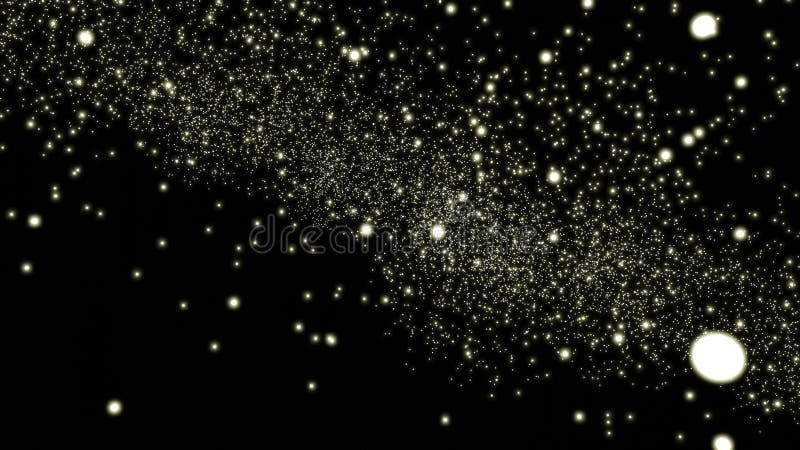 Animation with Snow or Particles on Black Background. Design. Falling ...