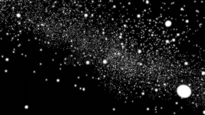 Animation with Snow or Particles on Black Background. Design. Falling ...