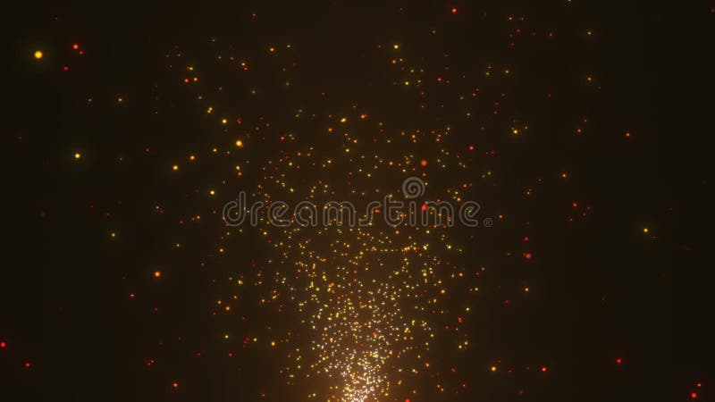 Animation of Soaring and Falling Yellow Particles on a Dark Background ...