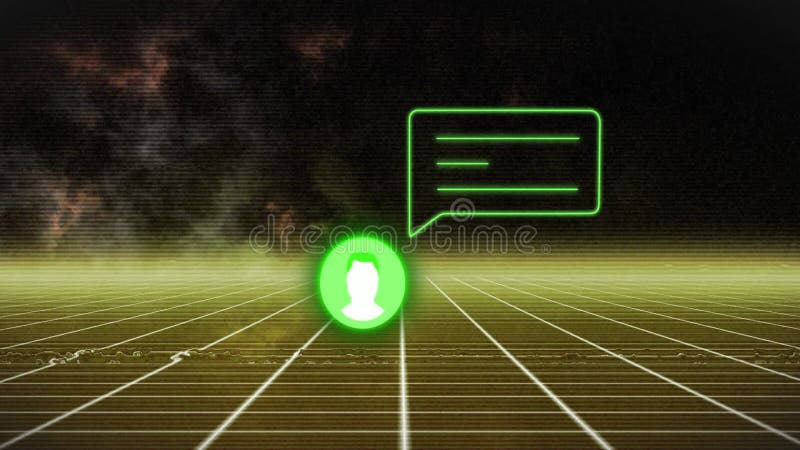 Animation of Social Media Icons Over Metaverse Grid Stock Footage ...