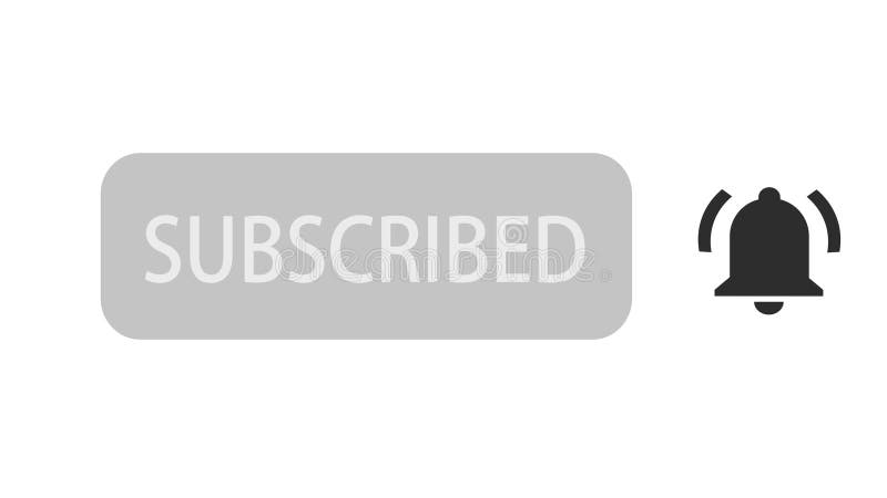 Subscribe Button and Bell Notification on White Background. Stock ...