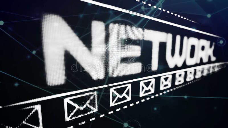 Animation of Social Network Text, Envelopes and Connected Dots Over ...