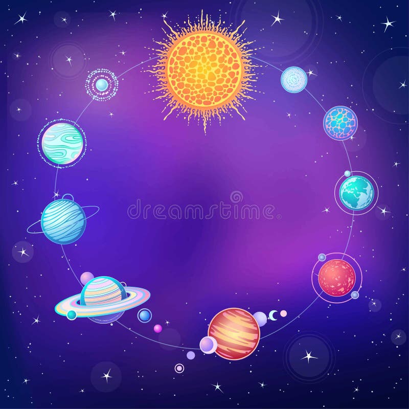 Animation Solar System. Vector Illustration Stock Vector - Illustration ...