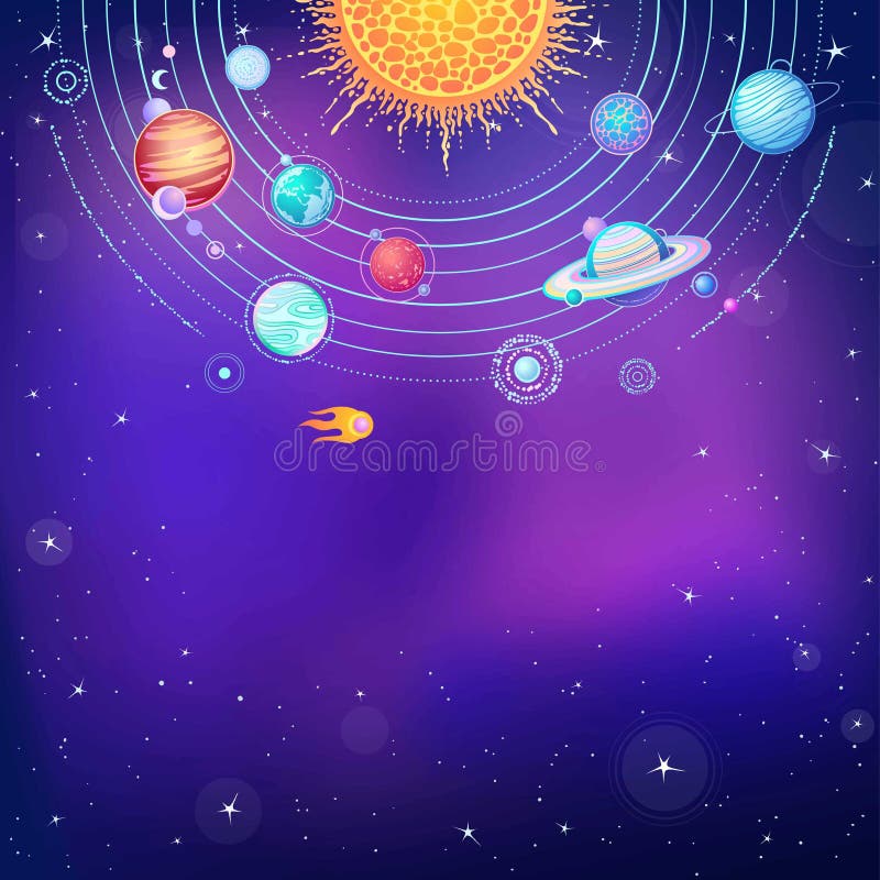 Animation Solar System. Vector Illustration Stock Vector - Illustration ...