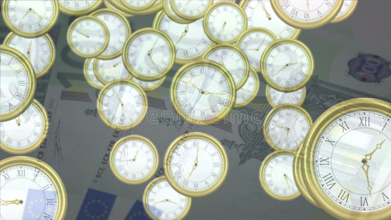 Animation of Solar Systems Planets and Space Over Clocks Ticking Stock ...