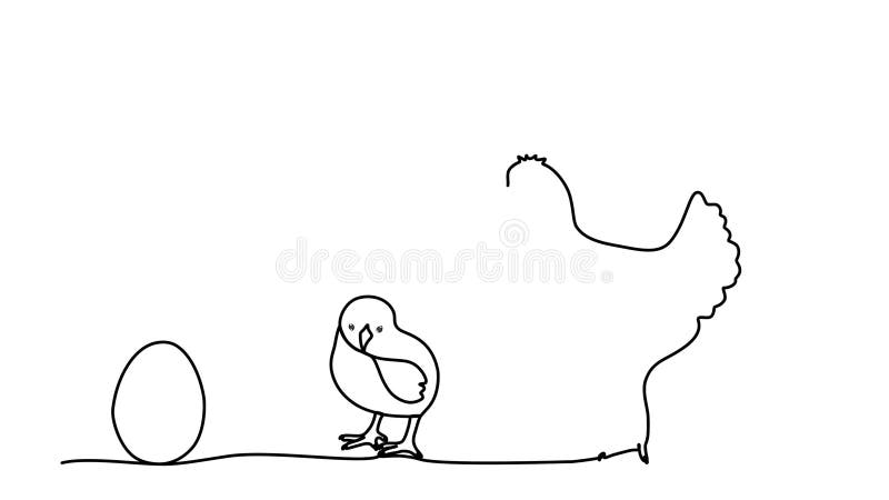 Animation of a Solid Chicken. Continuous One Line Drawing of a Chicken ...