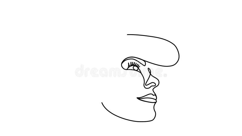 Animation of a Solid Face Drawing with One Line Stock Footage - Video ...