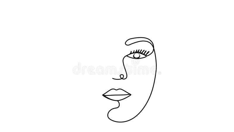Animation of a Solid Face Drawing with One Line Stock Footage - Video ...