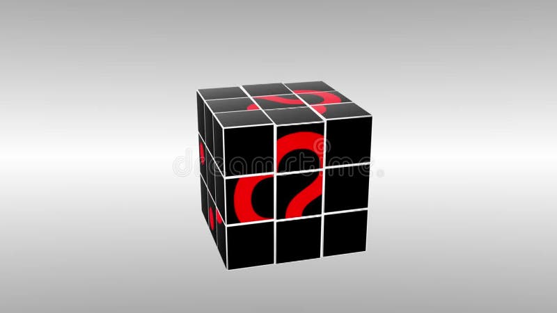Animation Solving a Game Cube Question Mark. Stock Footage - Video of ...