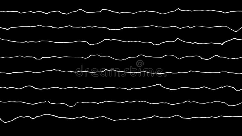 Animation of a Sound Signal, White Waves Equalizer on Black Background ...