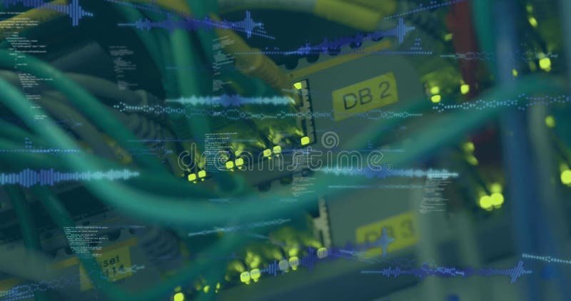 Animation of Soundwaves, Graphs and Computer Language Over Wires ...