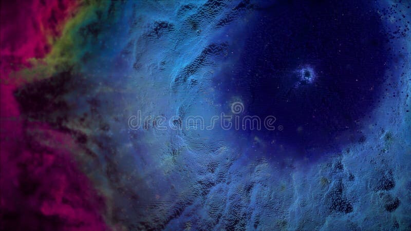 Animation of Space Flight through Red and Blue Nebula. Fly through ...