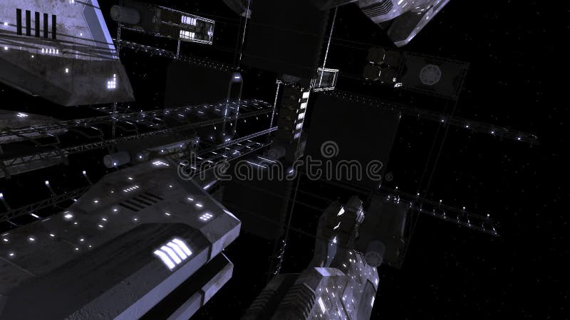 Animation of a Space Station Close To Earth Stock Video - Video of ...